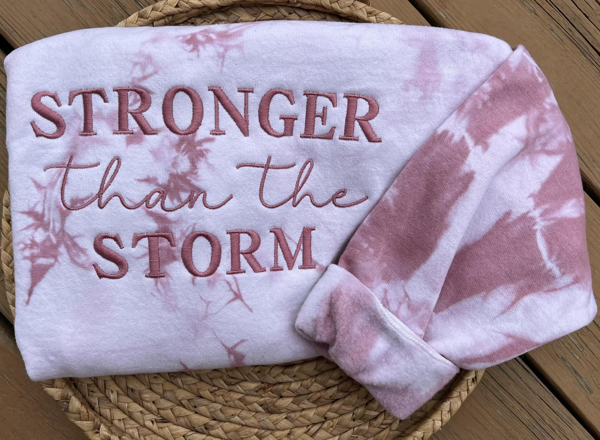 Emb - Stronger than the storm tie dye – Rose Embroidery