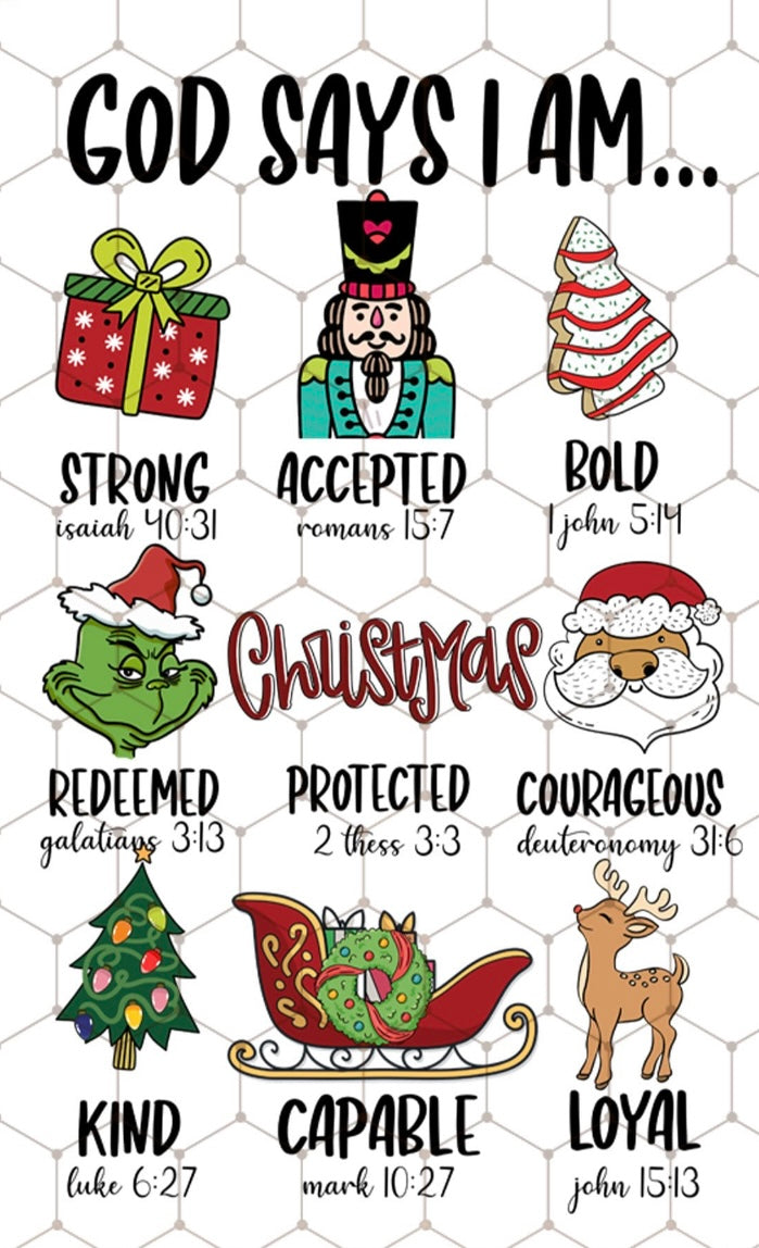 Sub - God says I am – Rose Embroidery